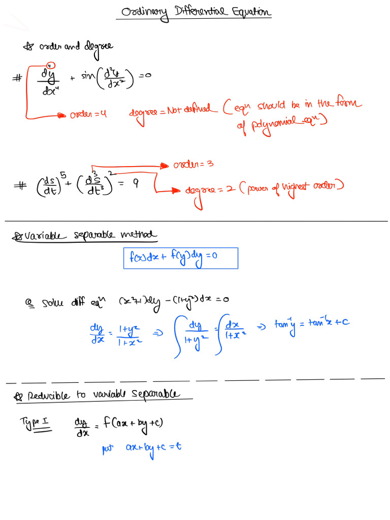 Unit1 (Maths) ODE | PDF