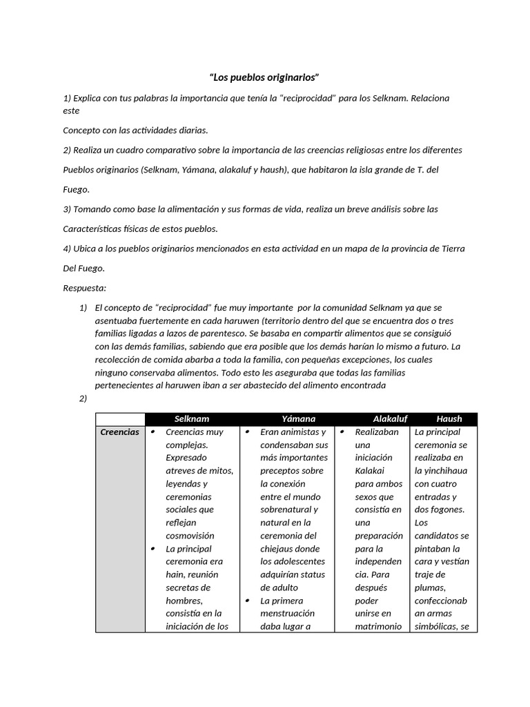 Los Pueblos Originarios Geo TP 4 | PDF