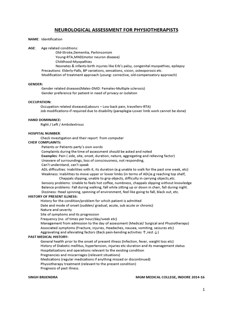 Neuro Assessment | PDF