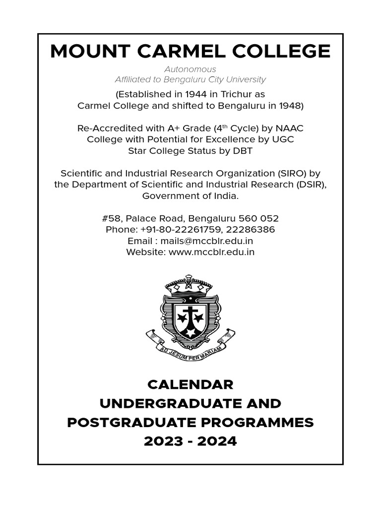MCC Calendar 2023 24 | PDF