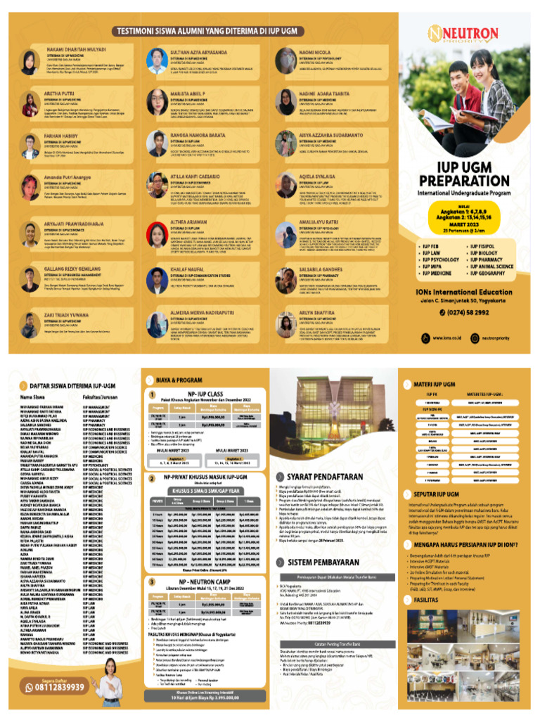 Brosur Iup Ugm Preparation 2023 | PDF