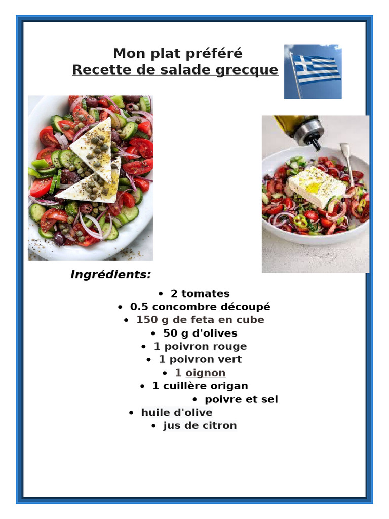 Mon Plat Préféré | PDF