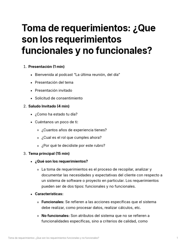 Que Son Los Requerimientos Funcionales y No Funcionales | PDF