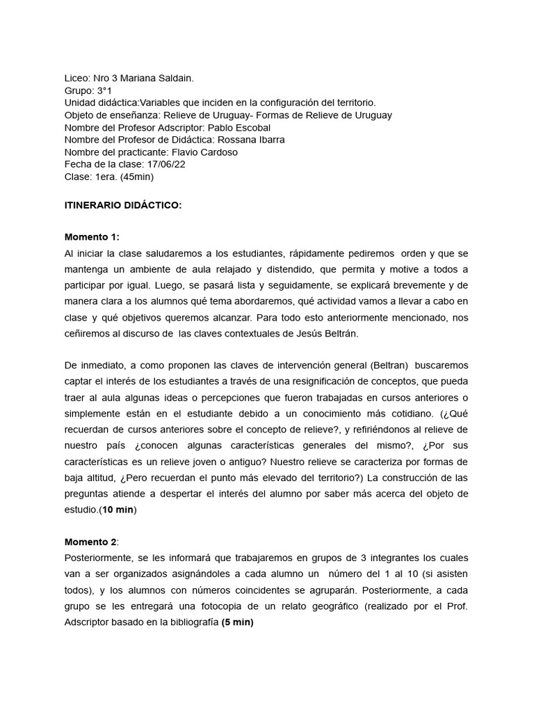 Guion Conjetural 1era Clase | PDF