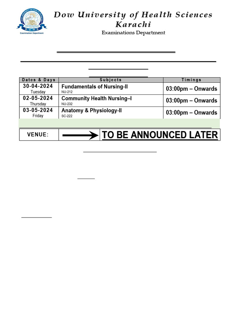 Nursing Exam Schedule 2024 | PDF | Electronics