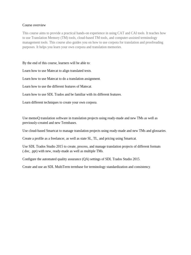 Course Overview | PDF