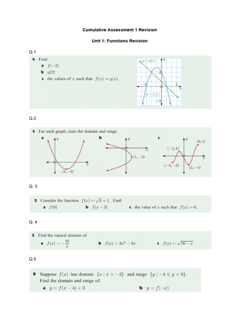 Cumulative_Assessment_1_Revision_ | PDF