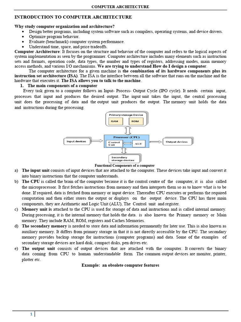 COMPUTER ARCHITECTURE (CHAPTER 1n2) | PDF | Integrated Circuit | Central Processing Unit