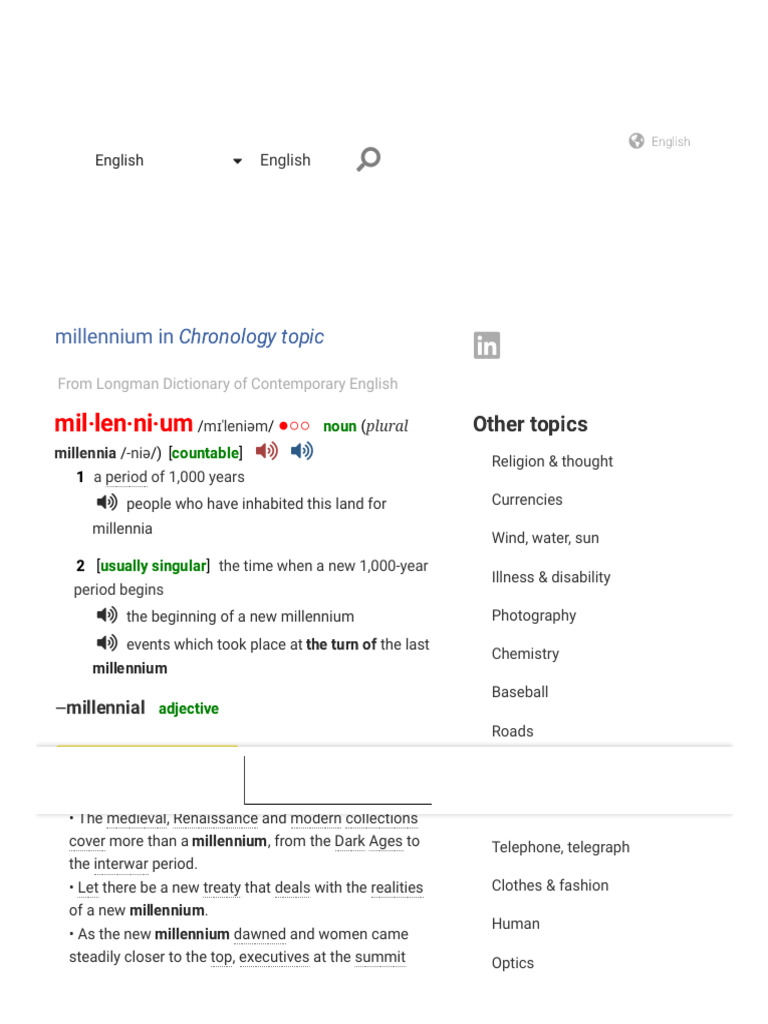 Millennium - Definition From The Chronology Topic - Chronology | PDF