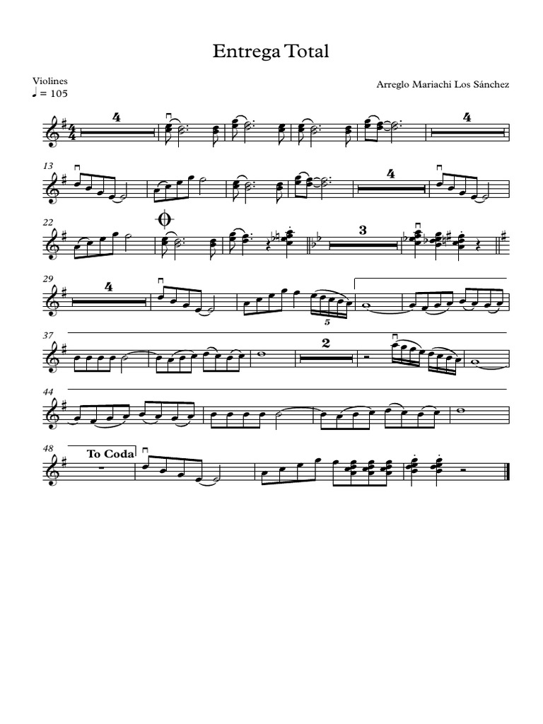 Entrega Total - Partitura Completa | PDF