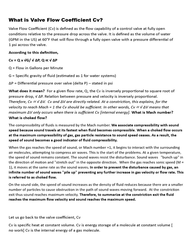 What Is Valve Flow Coefficient CV 1689843680 | PDF | Gases | Science ...