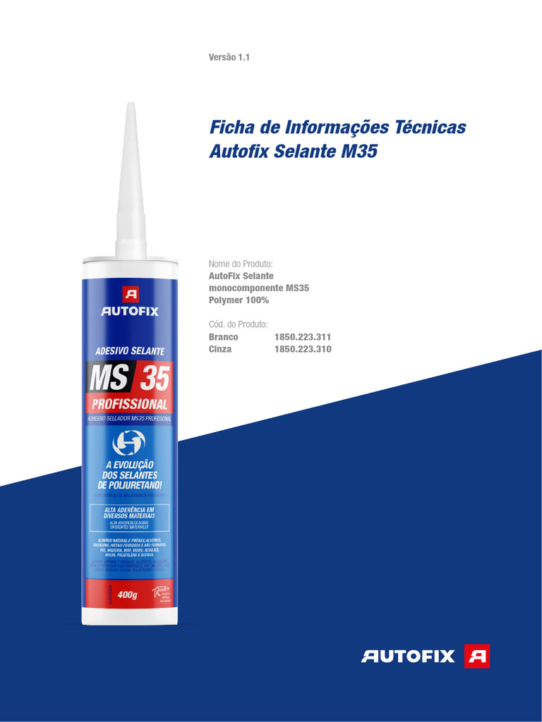 Autofix Ficha Tecnica Selante m35 | PDF