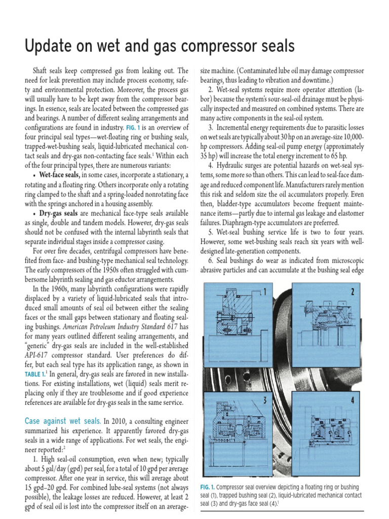 Update On Wet and Gas Compressor Seals - 1 | PDF