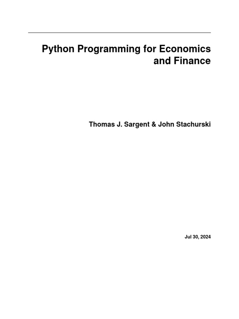 Quantecon Python Programming | PDF