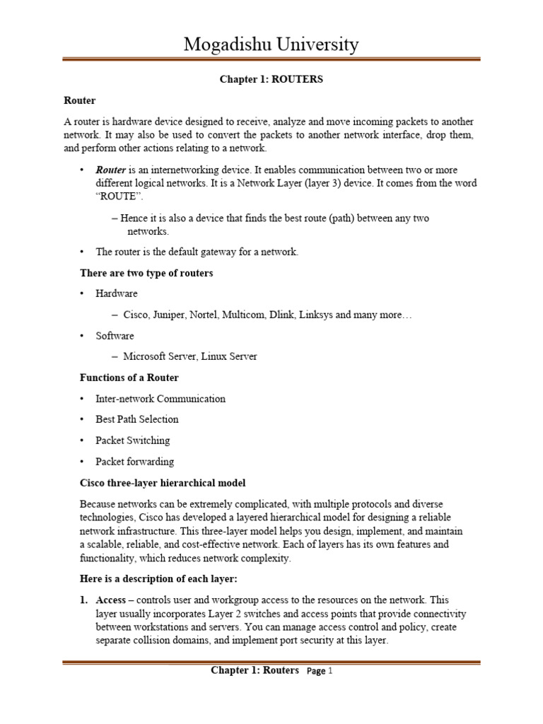 Chapter 1 Introduction To Routers 2 | PDF