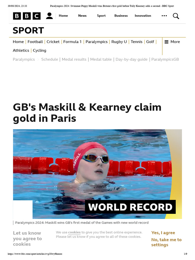 Paralympics 2024 - Swimmer Poppy Maskill Wins Britain's First Gold ...