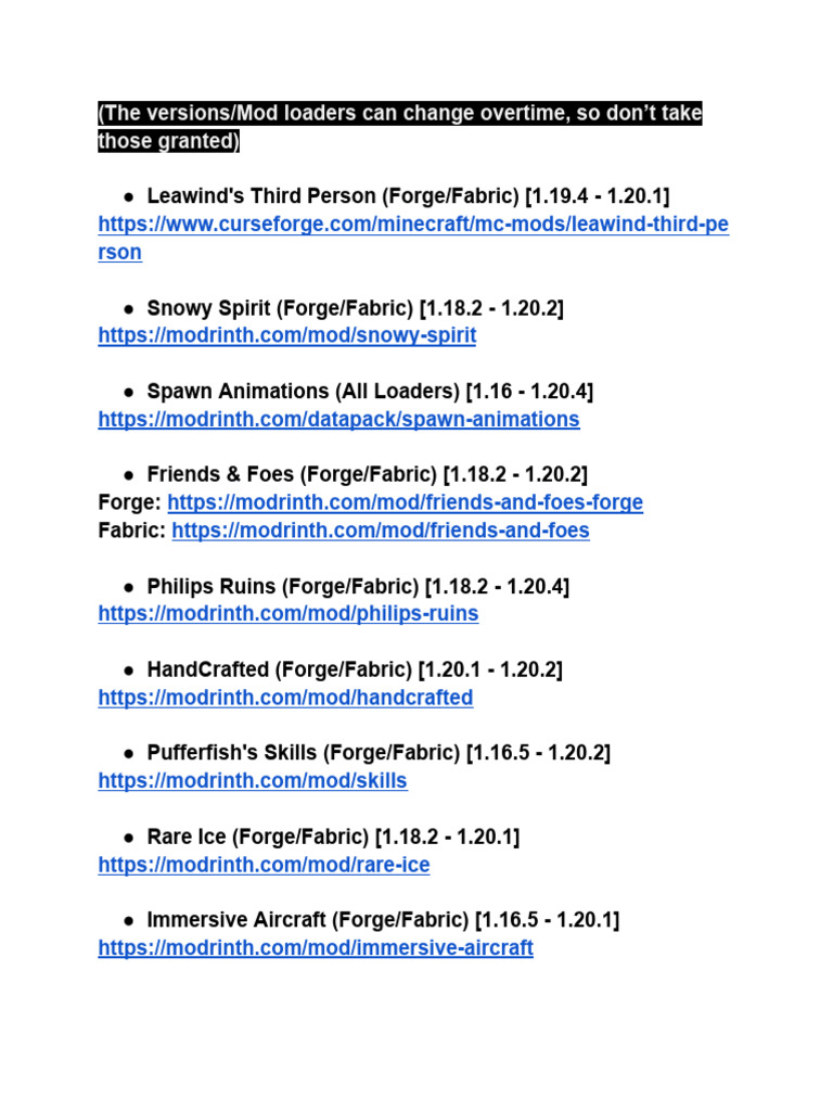 Vanilla Mods Download Pdf