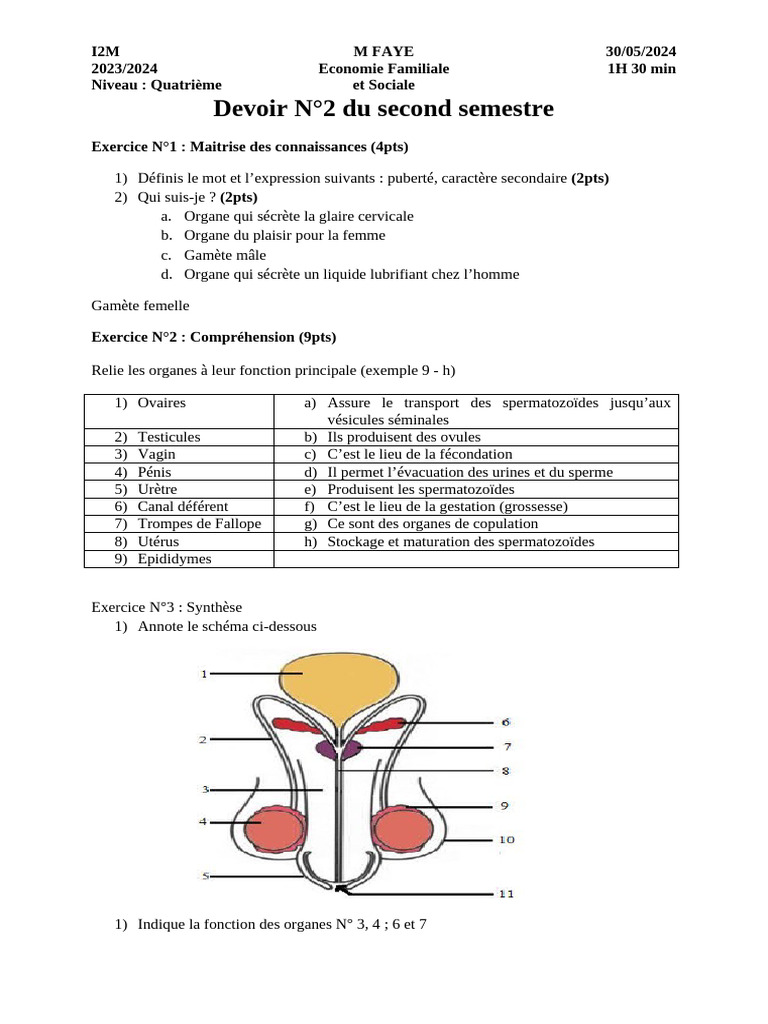Devoir N2 2nd Semestre 4ème I2M - 112418 | PDF
