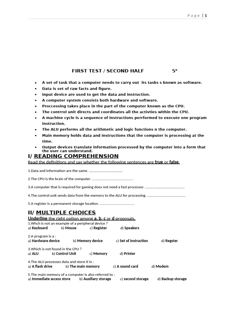 Test Scence en Ang.-1 | PDF