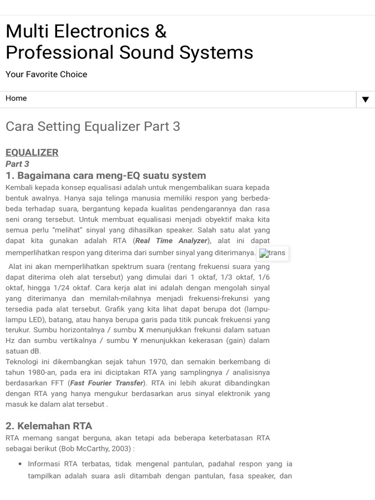 Setting Equalizer Part 3 | PDF