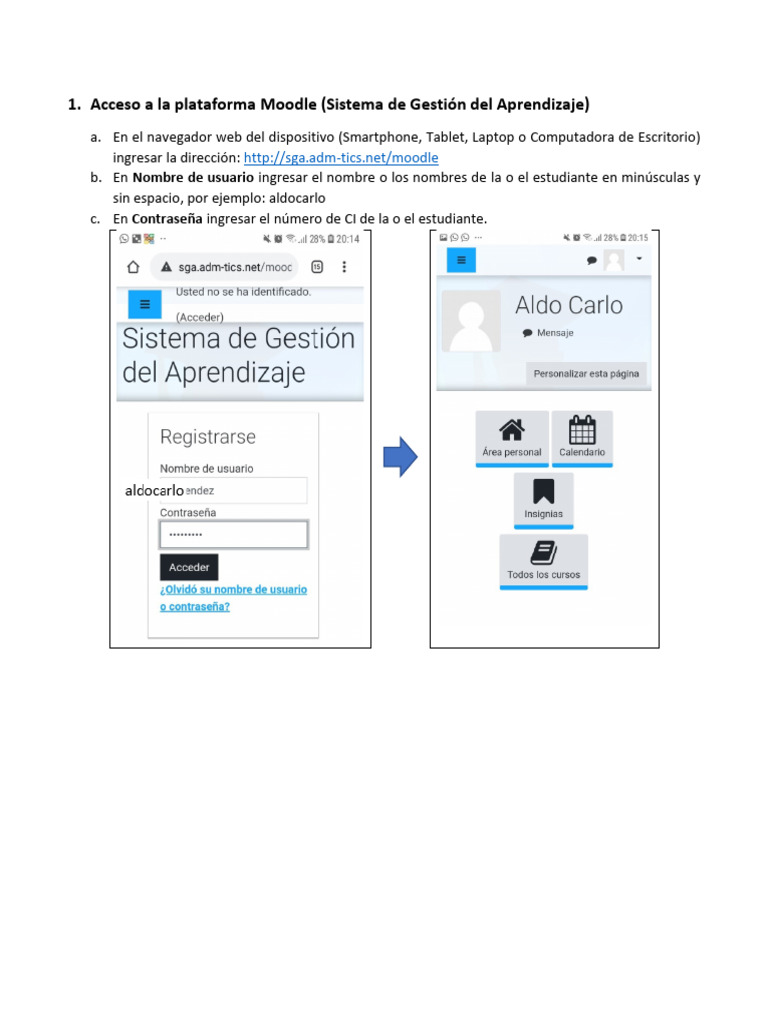 Guía para Acceso A La Plataforma Moodle | PDF