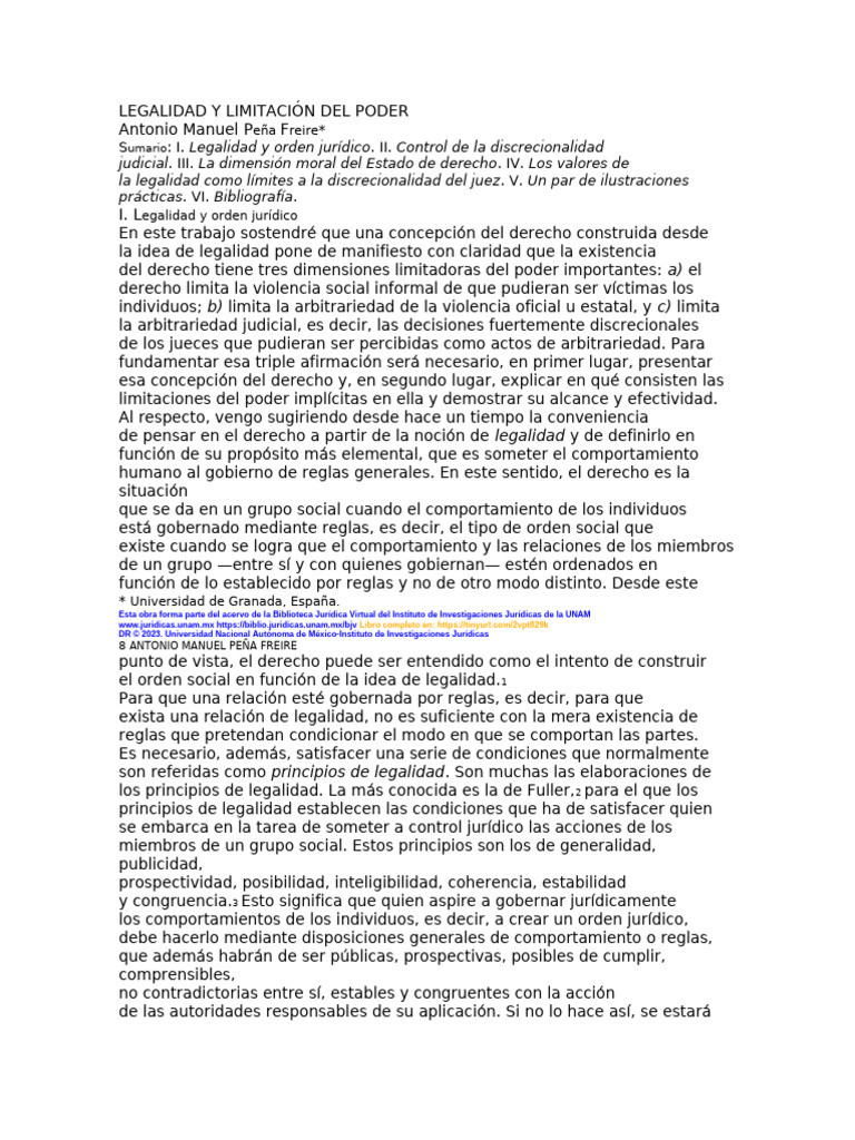 Legalidad y Limitación Del Poder | PDF