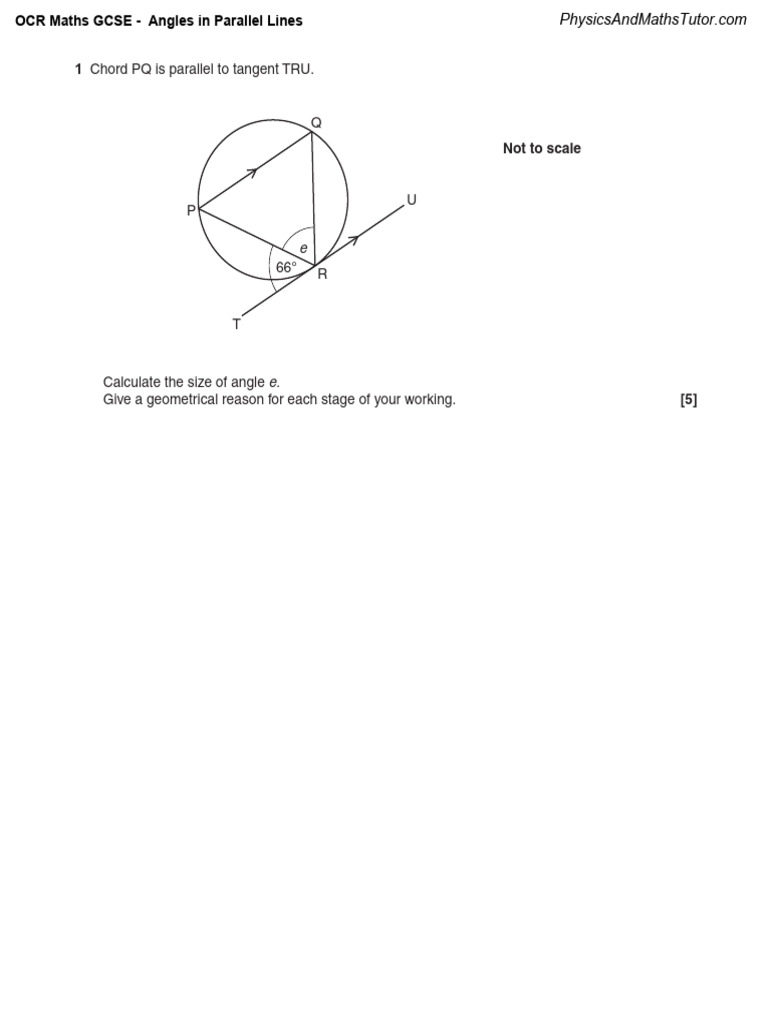 Angles in Parallel Lines QP | PDF