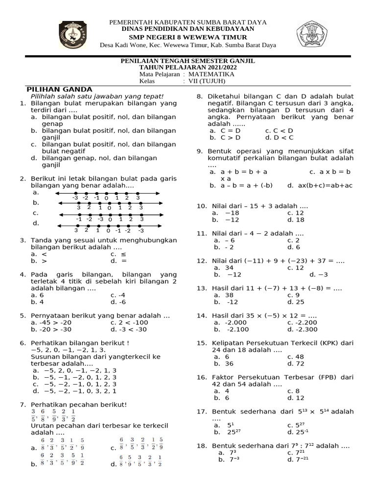PTS Mat7 - 2021 | PDF