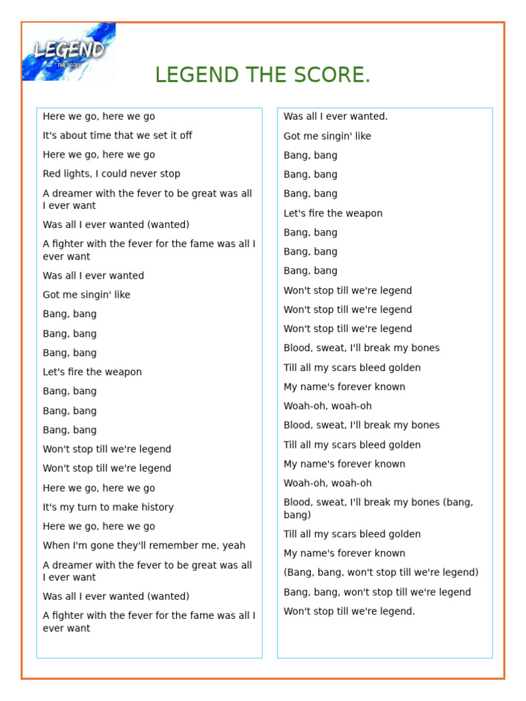 Legend The Score | PDF