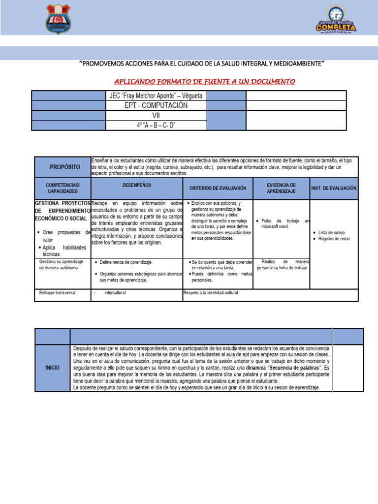 Unidad 2 Sesion 1docx | PDF