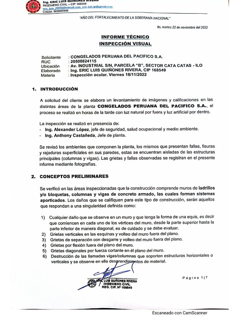 Informe Técnico 001 OK! | PDF