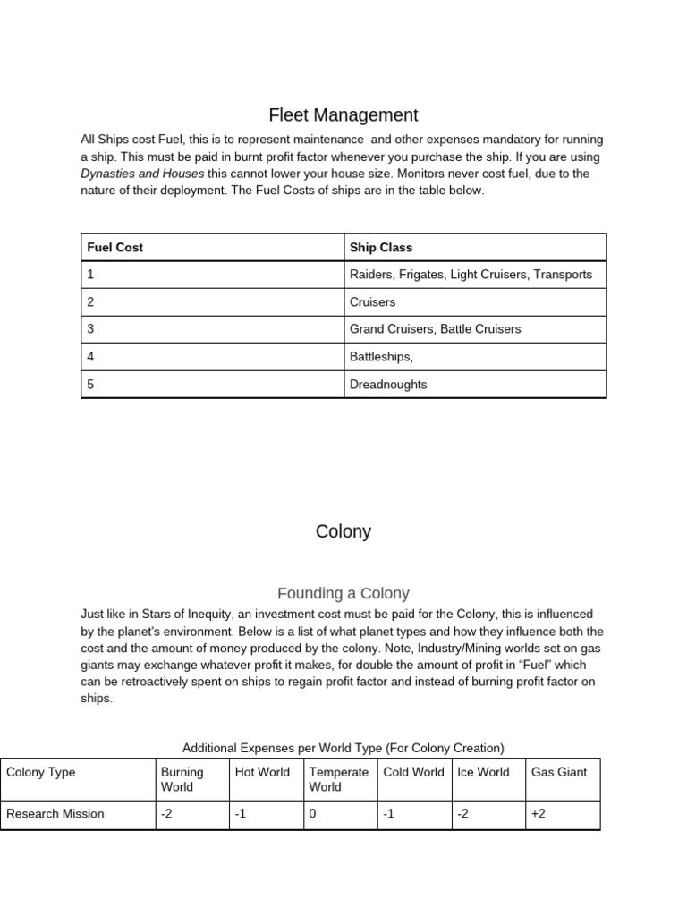 Imperial Tithing A Change To The Rogue Trader of Colonization | PDF