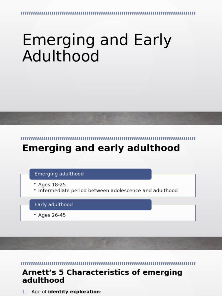 Week 11. Emerging Adulthood | PDF