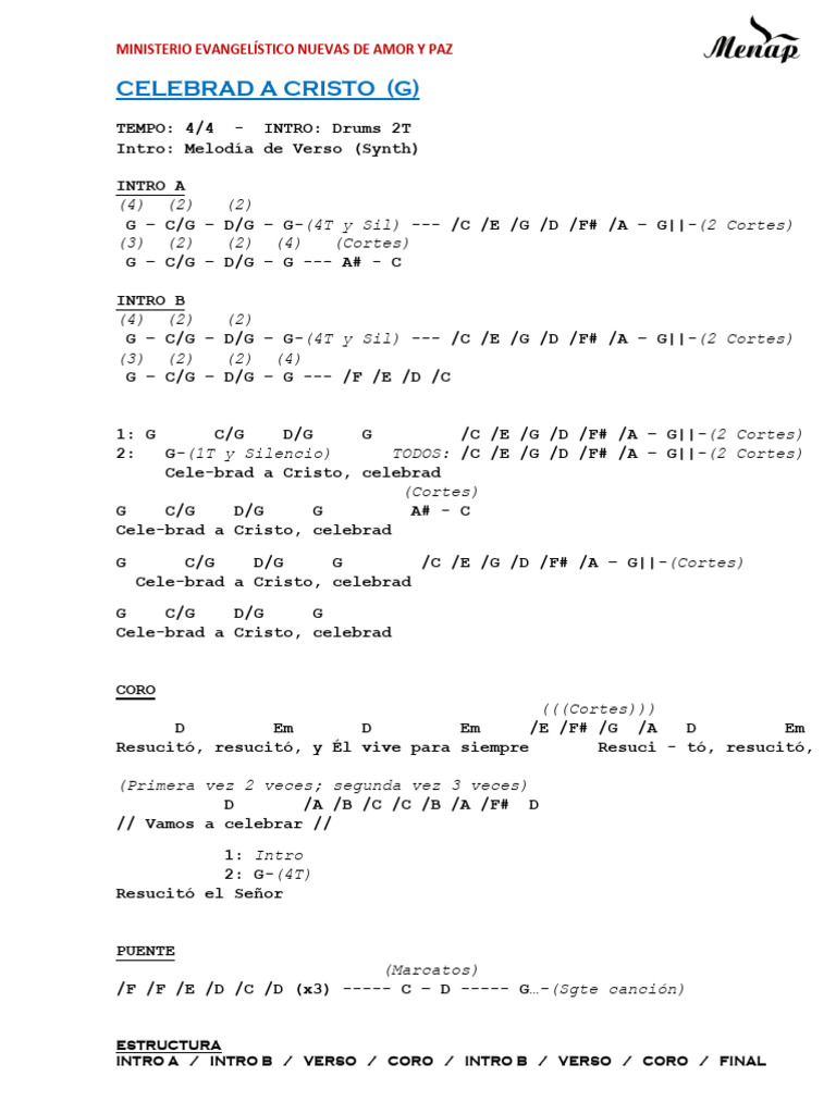 Cancionero Celebrad A Cristo - Quiero Alegrarme (Acordes) | PDF