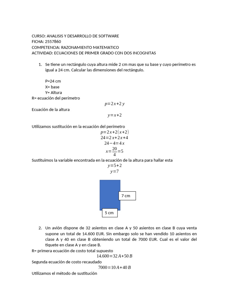 Ecuaciones de Primer Grado Con Dos Incognitas (3) Jhonny | PDF ...