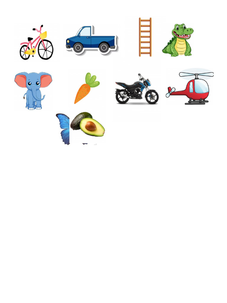 Sol, Olla, Alas, Ola, Ojo, Pez, Oso, Flor, Uva, Pato, Gato, Taza, Raton ...