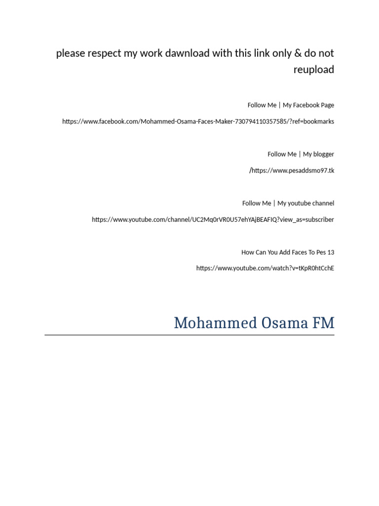Mohammed Osama FM: Please Respect My Work Dawnload With This Link Only & Do Not Reupload | PDF