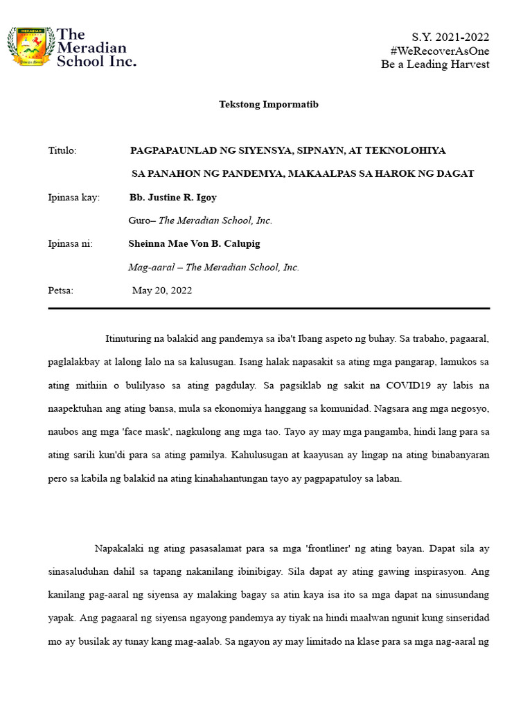 PT PAGBASA AT PAGSURI | PDF