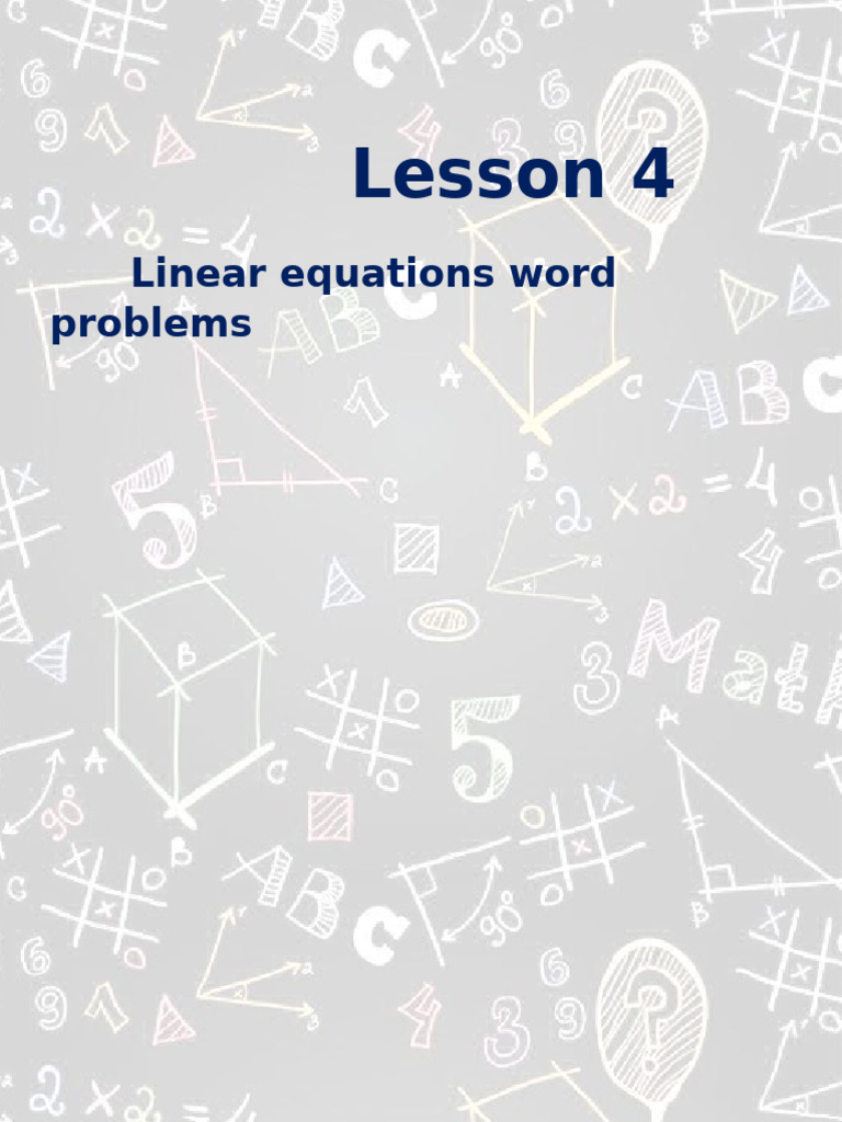 Linear Equations Word Problems Guide | PDF