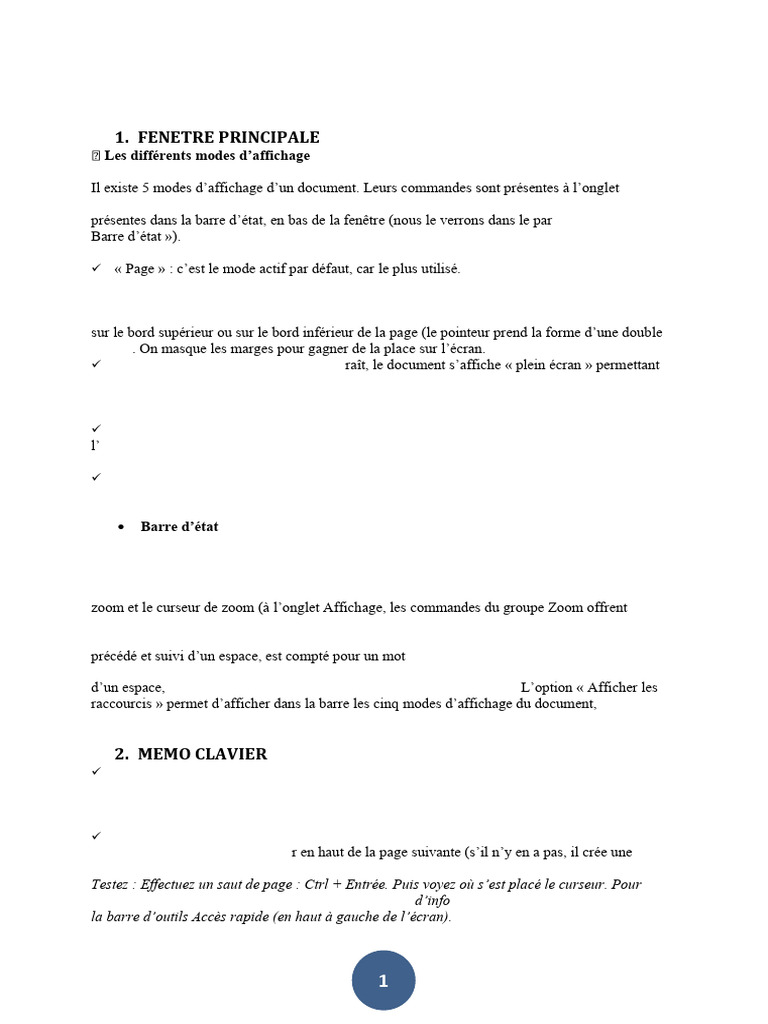 Cours Word 1 | PDF