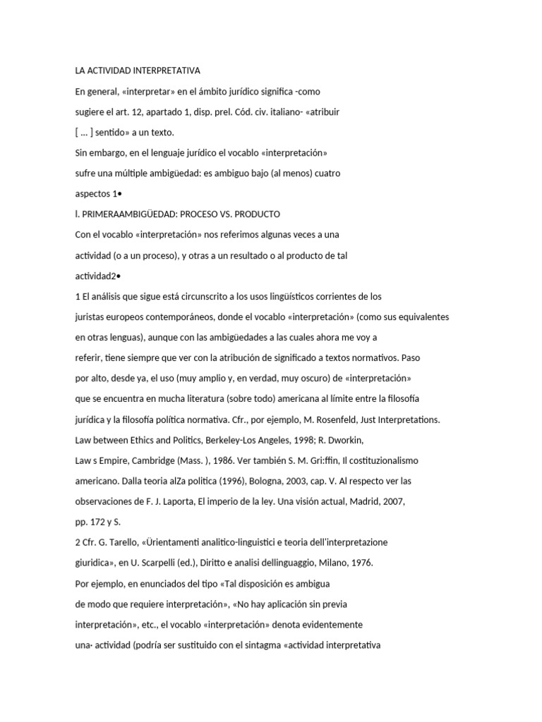 La Actividad Interpretativa | PDF