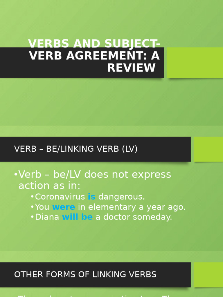 Verbs and Subject-Verb Agreement Guide | PDF