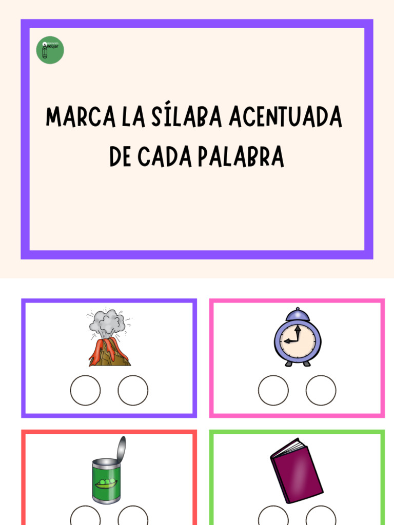 ACENTUACION Marca Las Silabas Acentuadas | PDF