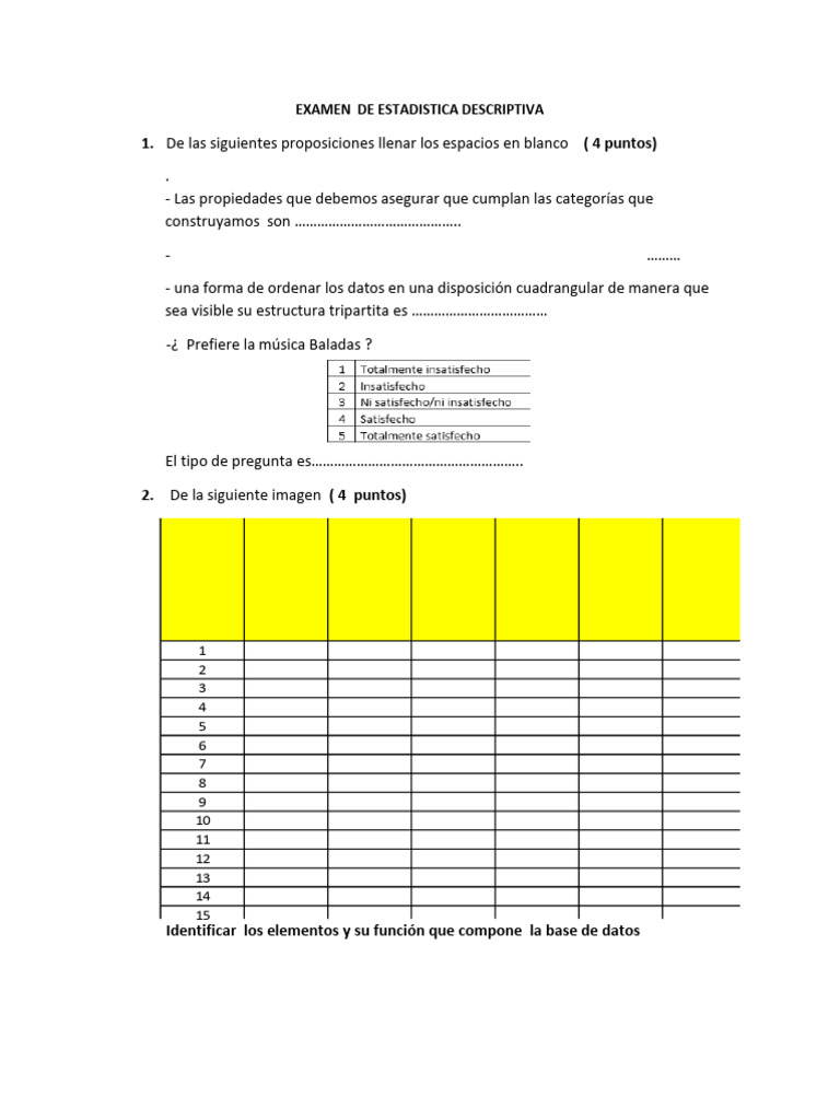 PC 02 Tarde Examen De Estadistica Descriptiva PDF
