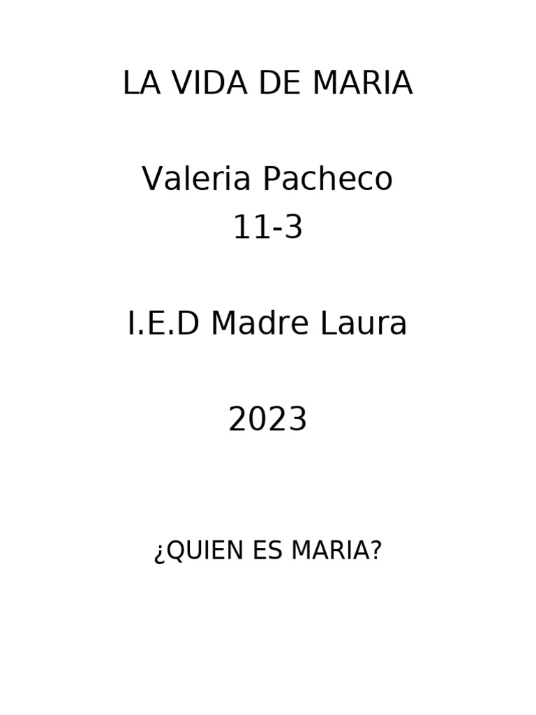 La Vida de Maria | PDF