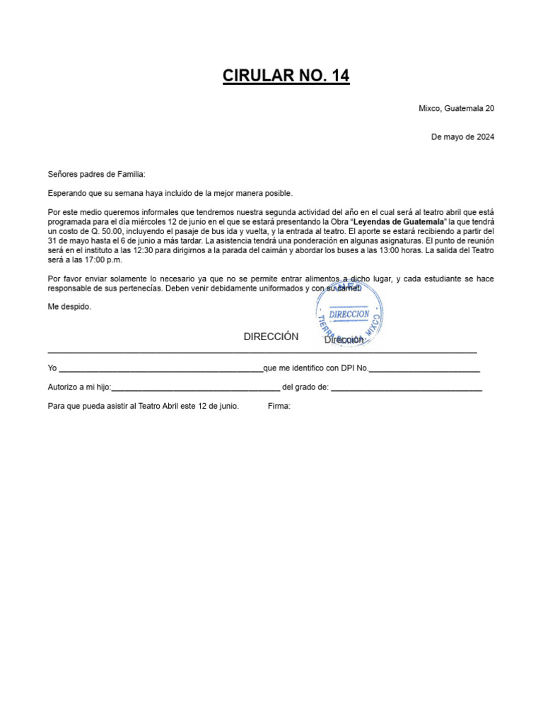 Circular No 14 | PDF