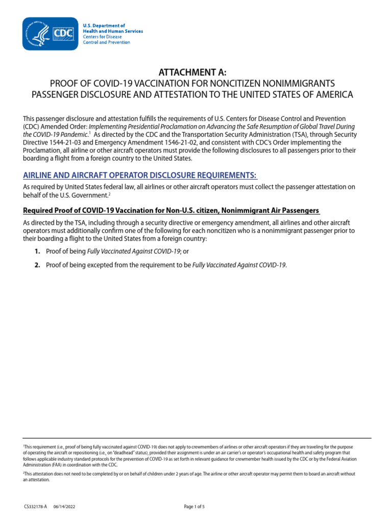 Us Declaration Form Flight | PDF