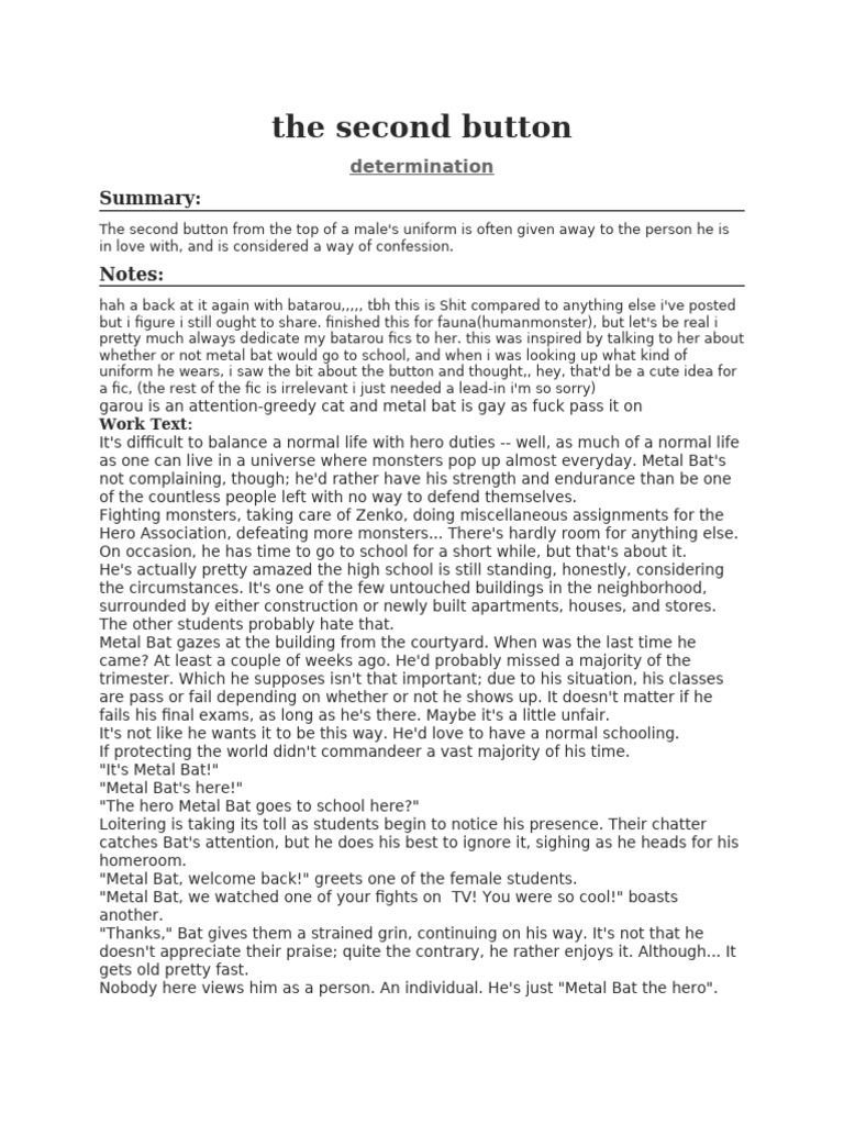 The Second Button | PDF