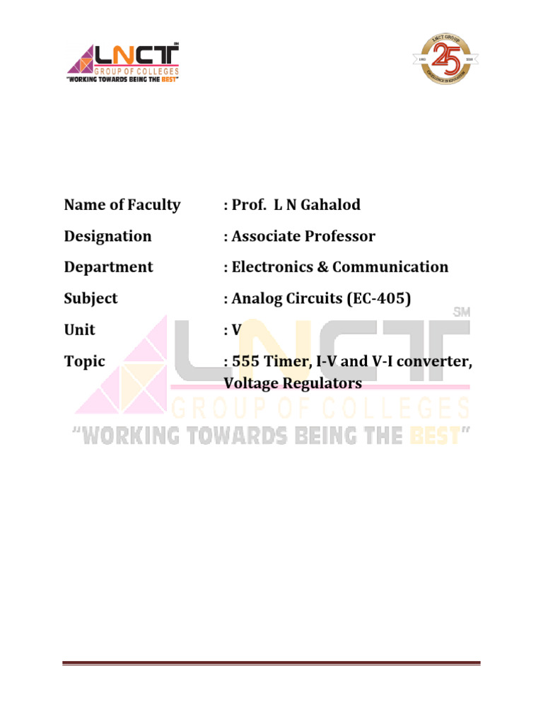 Analog Circuit (EC-405) - UNIT-V | PDF