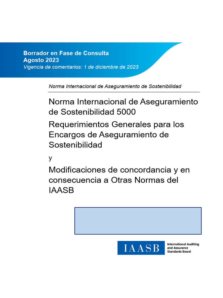 Exposure Draft - Proposed ISSA 5000 - ES - Secure3r33 | PDF